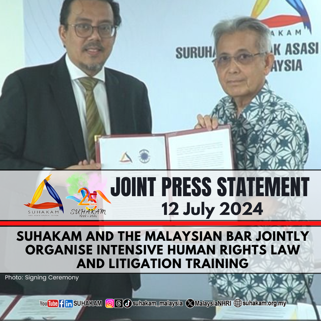 SUHAKAM AND THE MALAYSIAN BAR JOINTLY ORGANISE INTENSIVE HUMAN RIGHTS ...